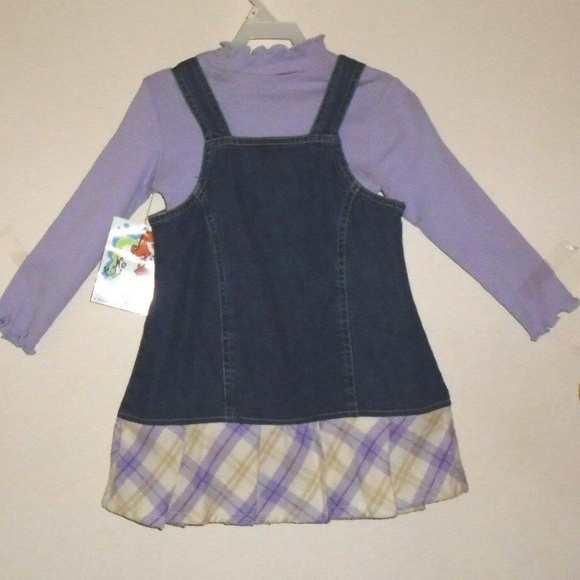 Matching Sets | 2 Pc Purple Bodysuit Overalls Straps Denim Set | Poshmark
